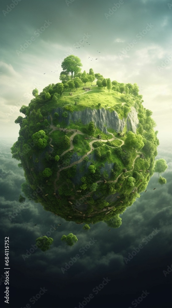 World environment and earth day concept with globe natural green ...