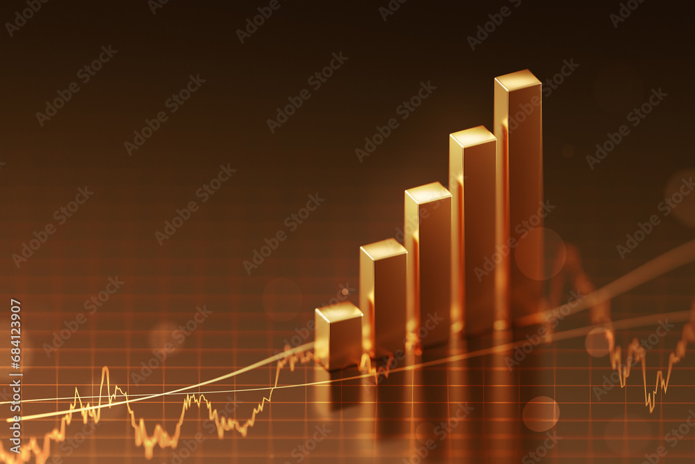 Gold stock investment chart financial business market finance growth ...
