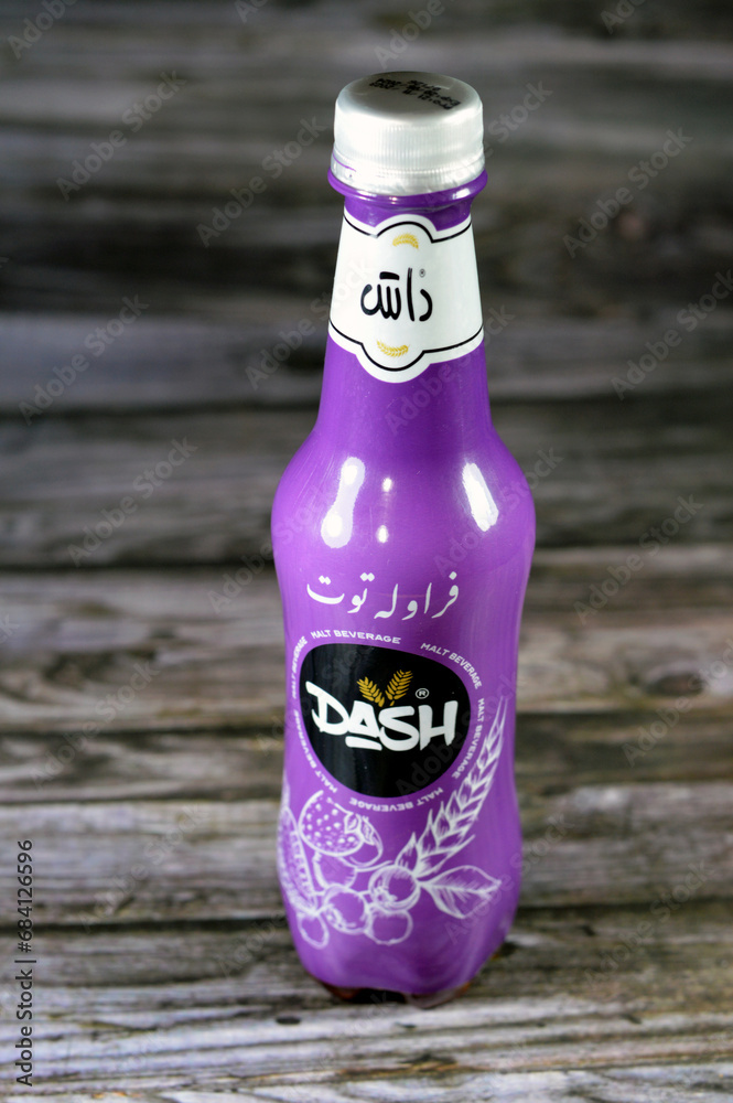 Cairo, Egypt, November 24 2023: Dash soda drink fruit flavored ...
