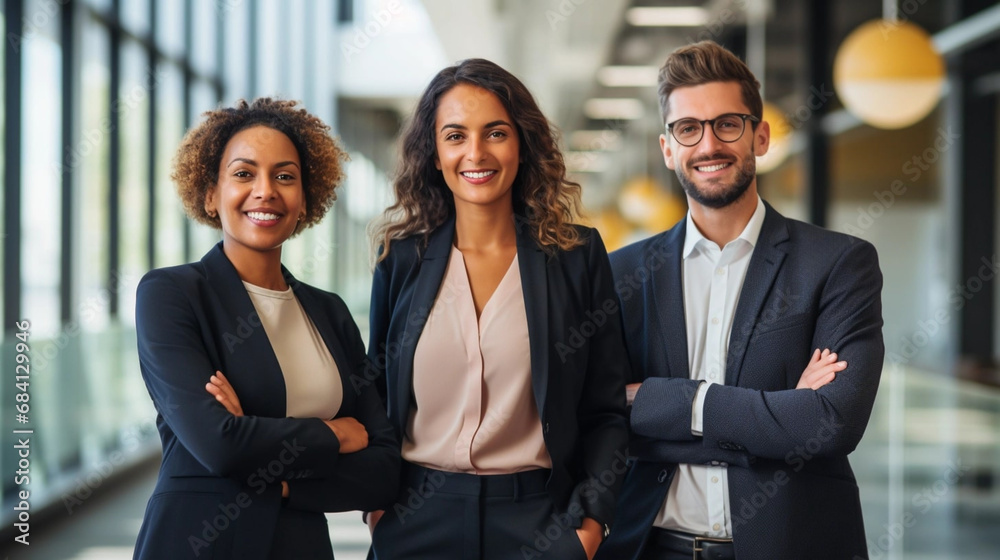 copy space, stockphoto, multicultural business team in a modern office ...