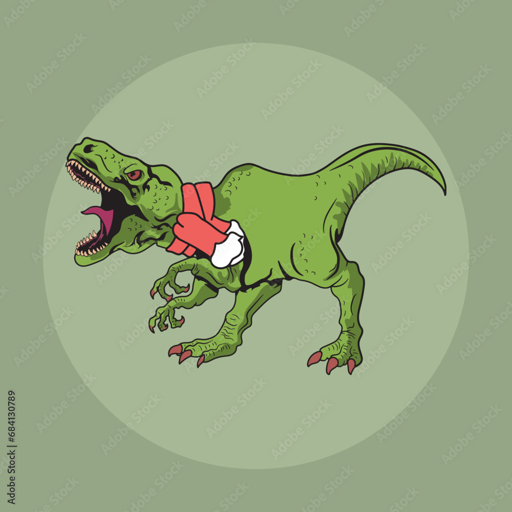 This festive T-rex is ready to celebrate the holidays with a roar. Don ...