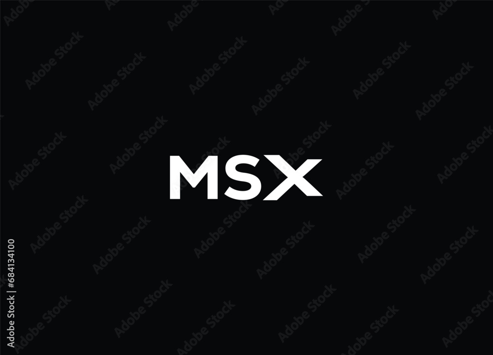 Initial Letter MSX Logo Design Stock Vector | Adobe Stock