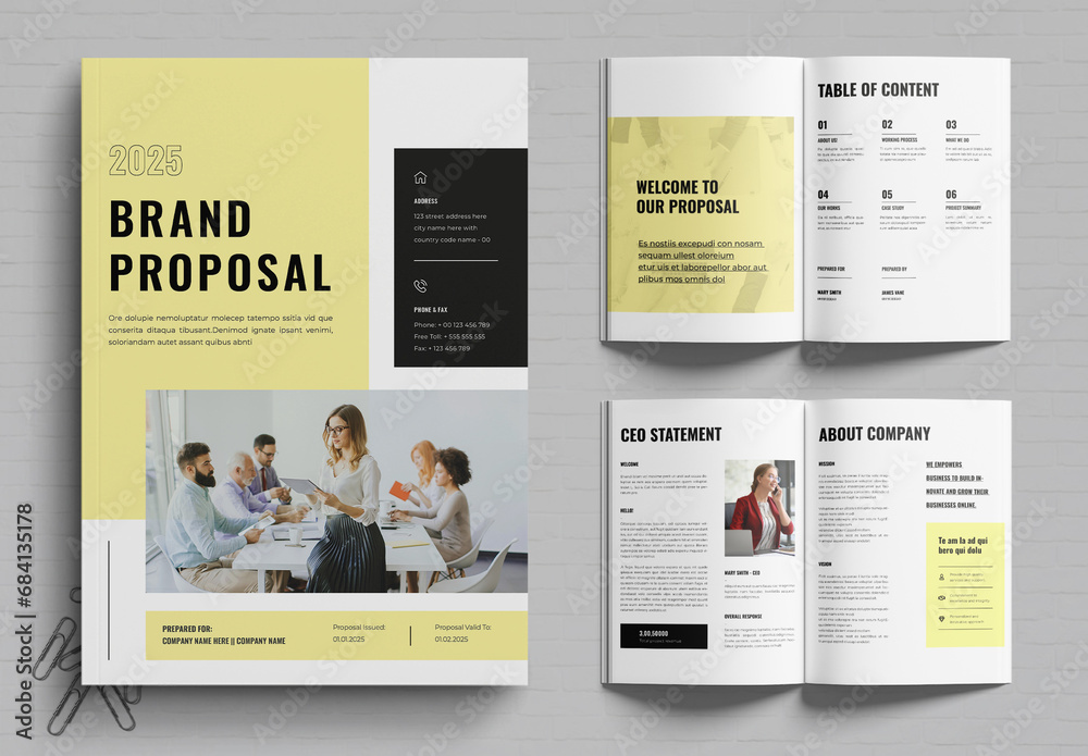 Project Proposal Design Template Stock Template | Adobe Stock