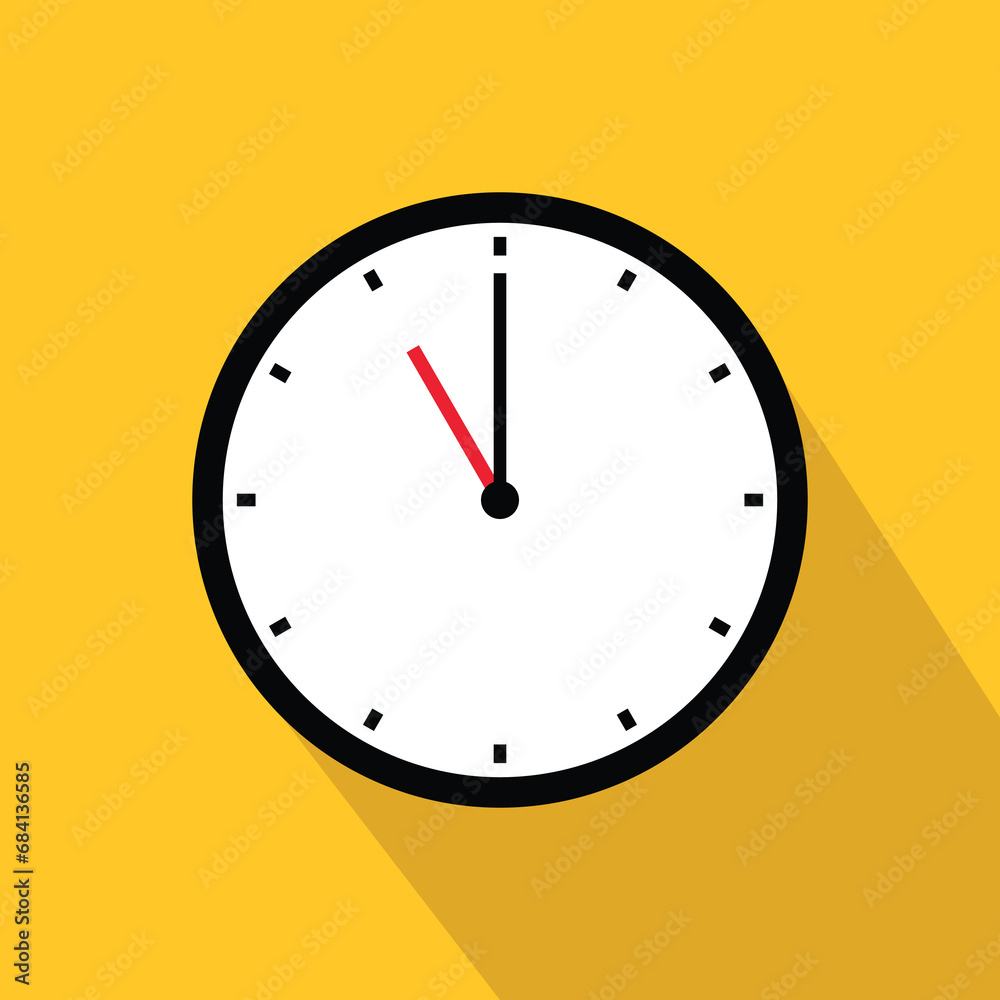 Clock time icon 11 symbol isolated on white background design. Stock ...