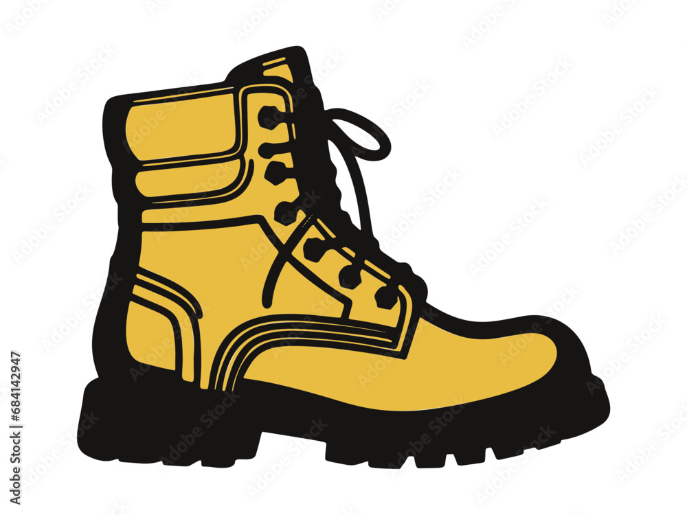 brown military boots isolated on white background, combat american ...