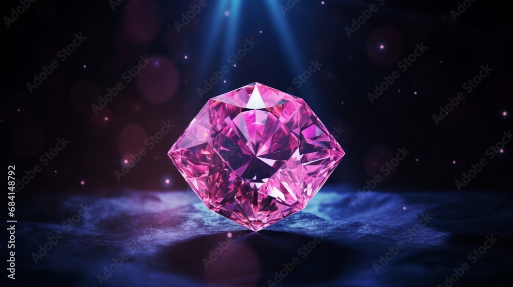 A dynamic 8K image of the Pink Star Diamond, showing its vibrant pink ...
