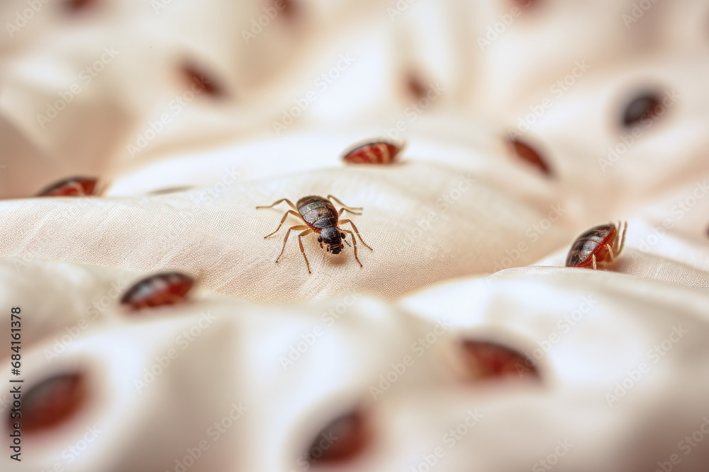 Bed bugs on the bed, bed bug attack Stock Photo | Adobe Stock