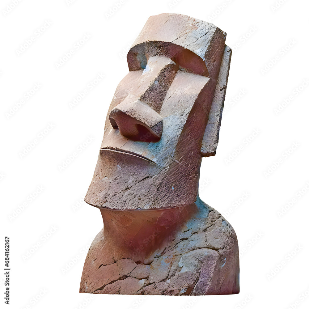 Easter island rock moai statue isolated on transparent background Stock ...
