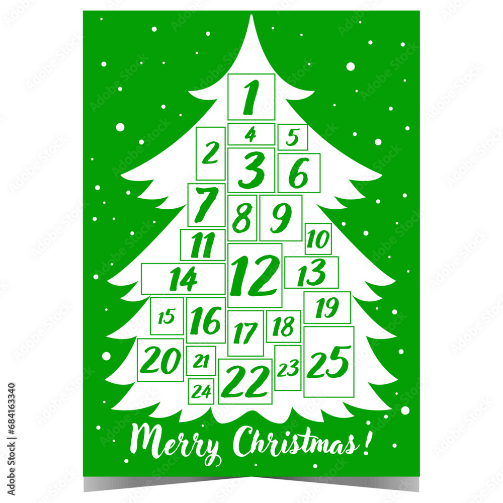 Advent calendar for Christmas to count the days until Christmas Eve to ...