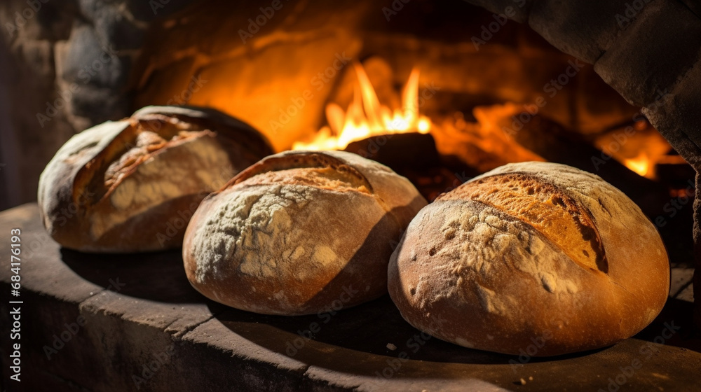 Rustic Bread Baking in a Traditional Oven: Capture the rustic charm of ...