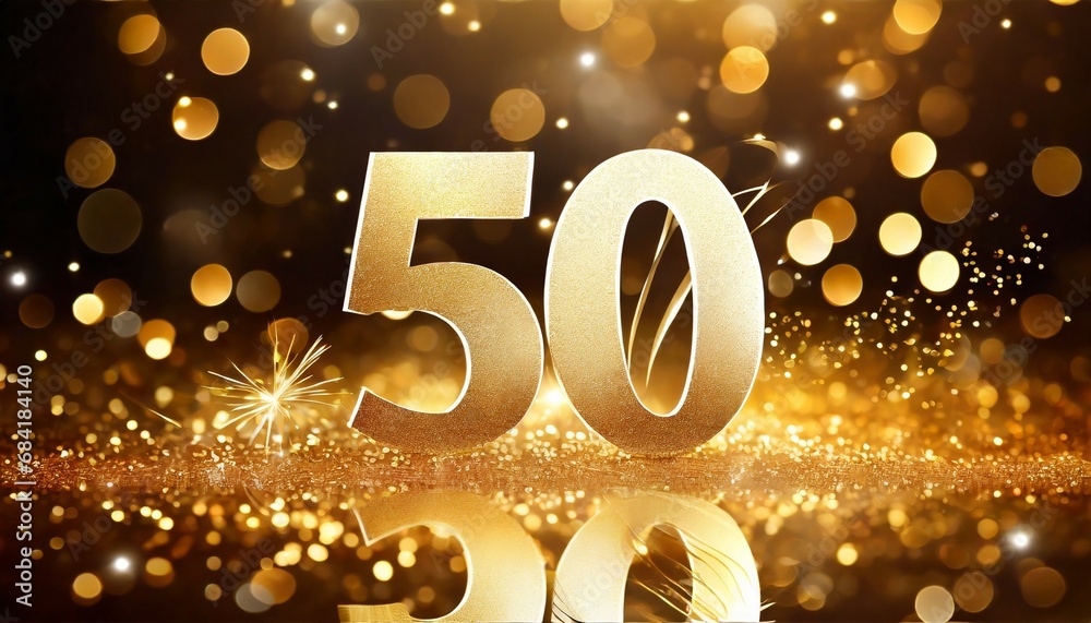 gold glitter 50 50th birthday wedding anniversary golden background new ...