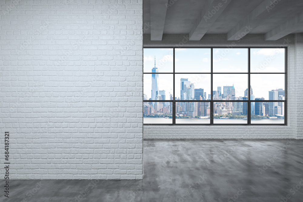 Downtown New York Lower Manhattan City Skyline Buildings from High Rise ...