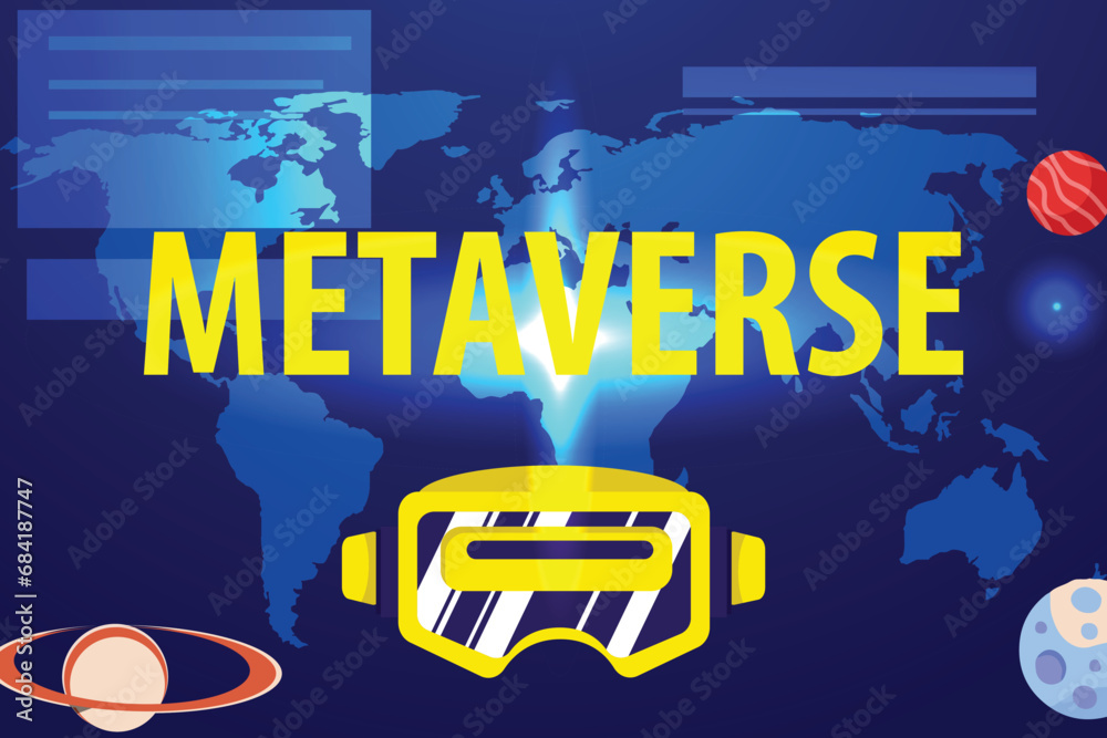 Vector metaverse technology background, another world Vr reality ...