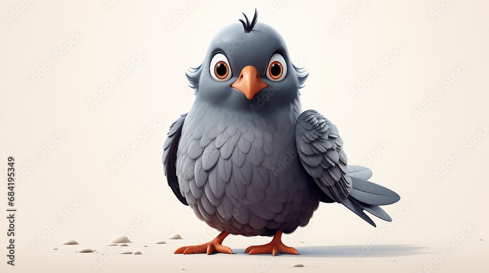 Pigeon bird. Flat cartoon character design. Colorful bird icon. Cute ...