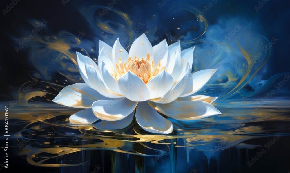 Serenity Captured: Pristine White Lotus Floating on Azure Waters ...