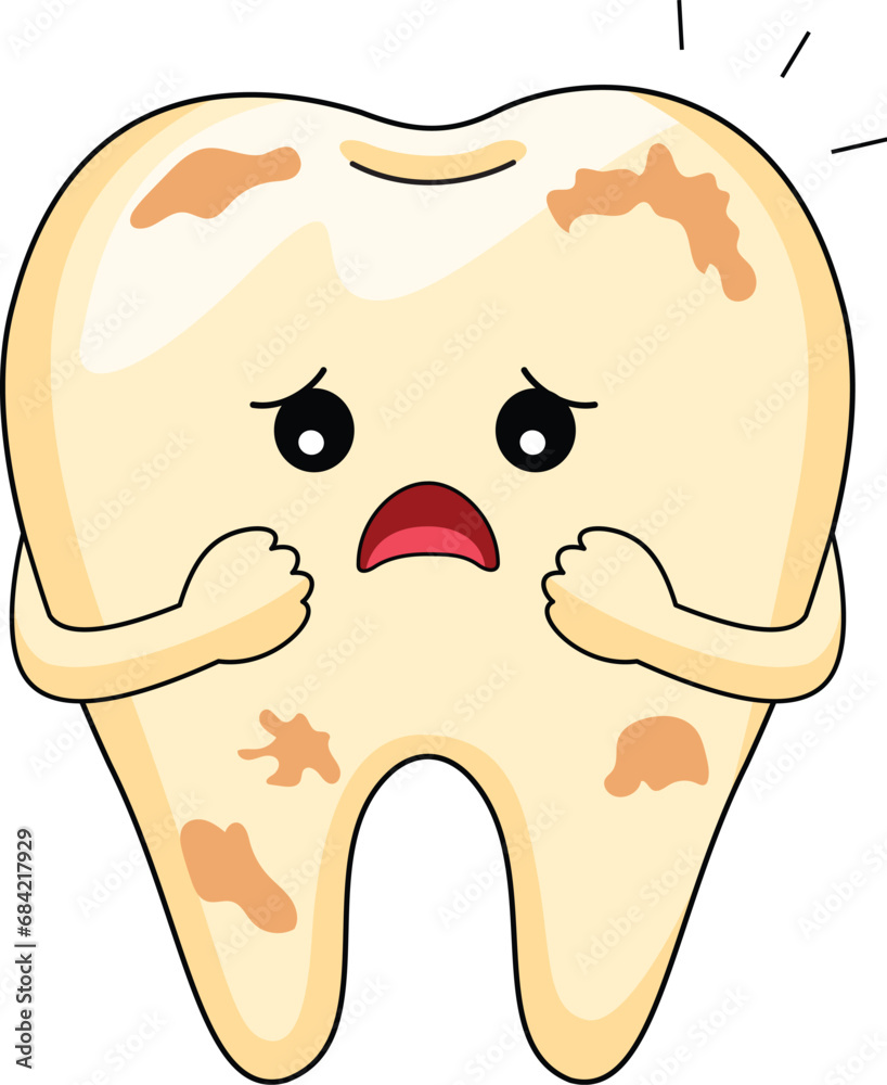 Dental Plague Character. Tooth Decay Vector Illustration for Children ...
