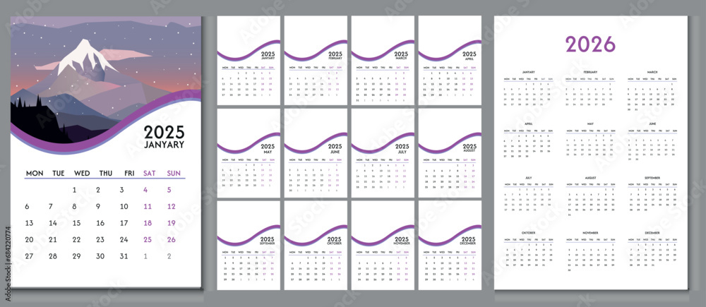 calendar for 2025 the template is a folding calendar with a place for a ...