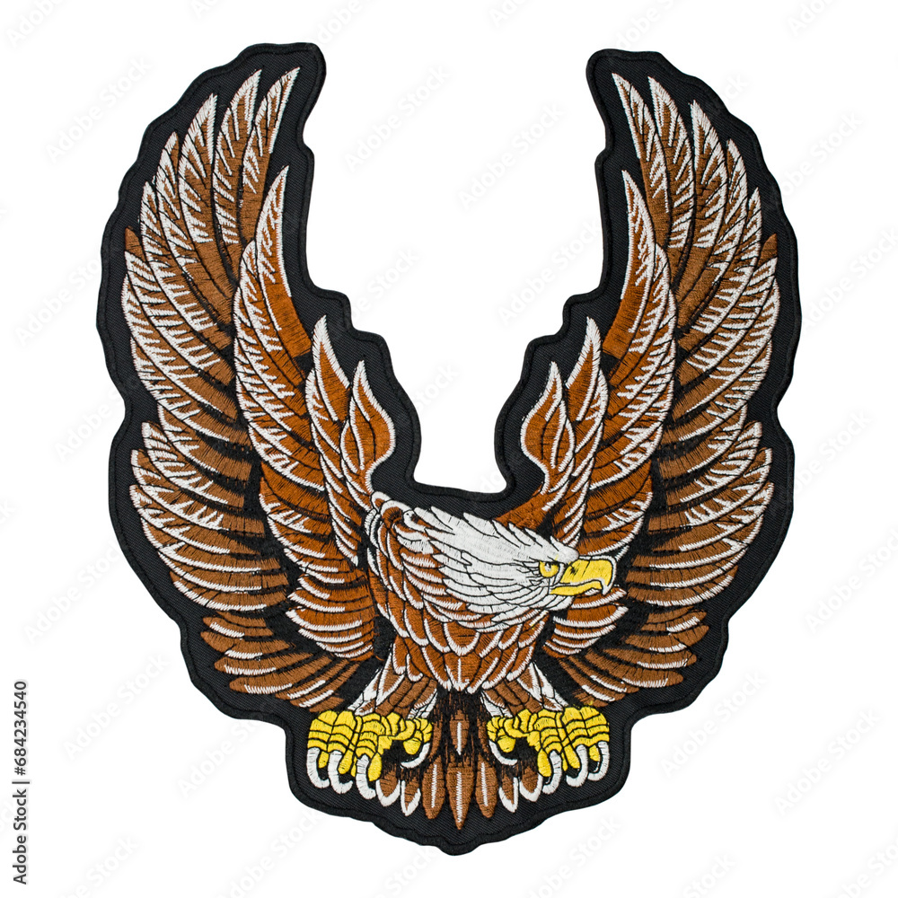 Embroidered patch eagle with spread wings. Accessory for rockers ...