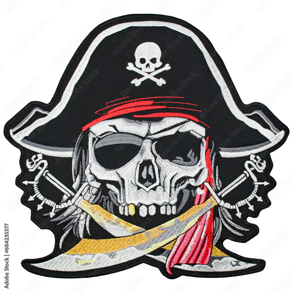 Skull and Bones Embroidered Patch. Jolly Roger. Pirate style. Punk Rock ...