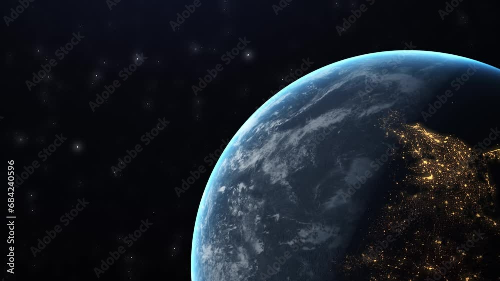 Planet earth seen from space animation. Zoom in on earth from space ...