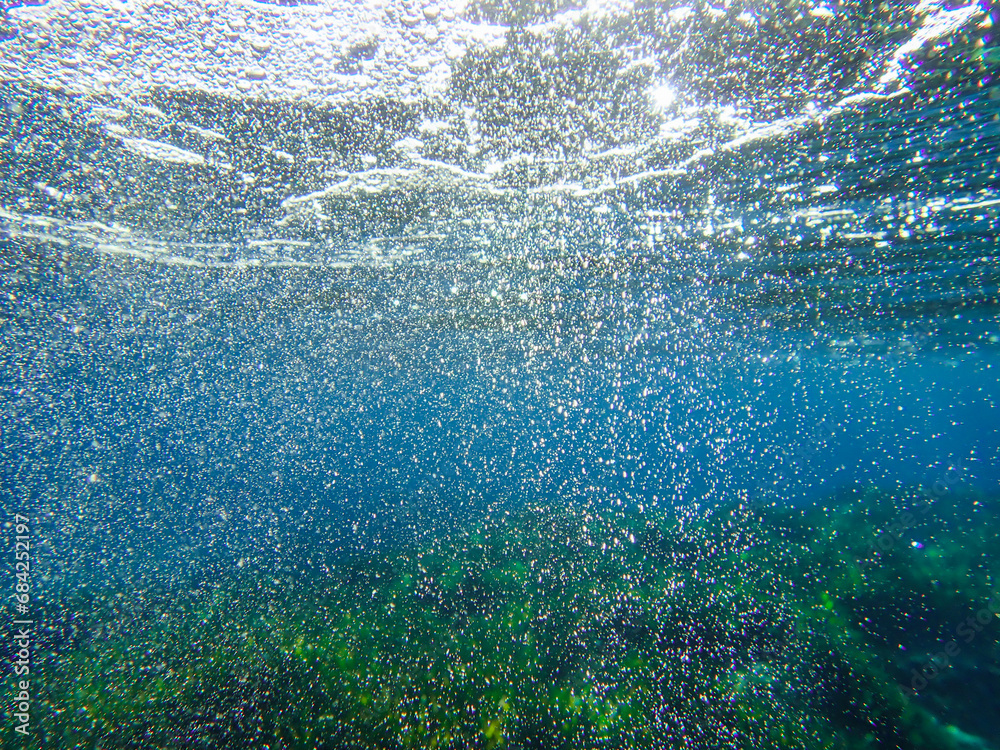 bubbles, bubbles undersea, undersea, green water, underwater, crystal ...