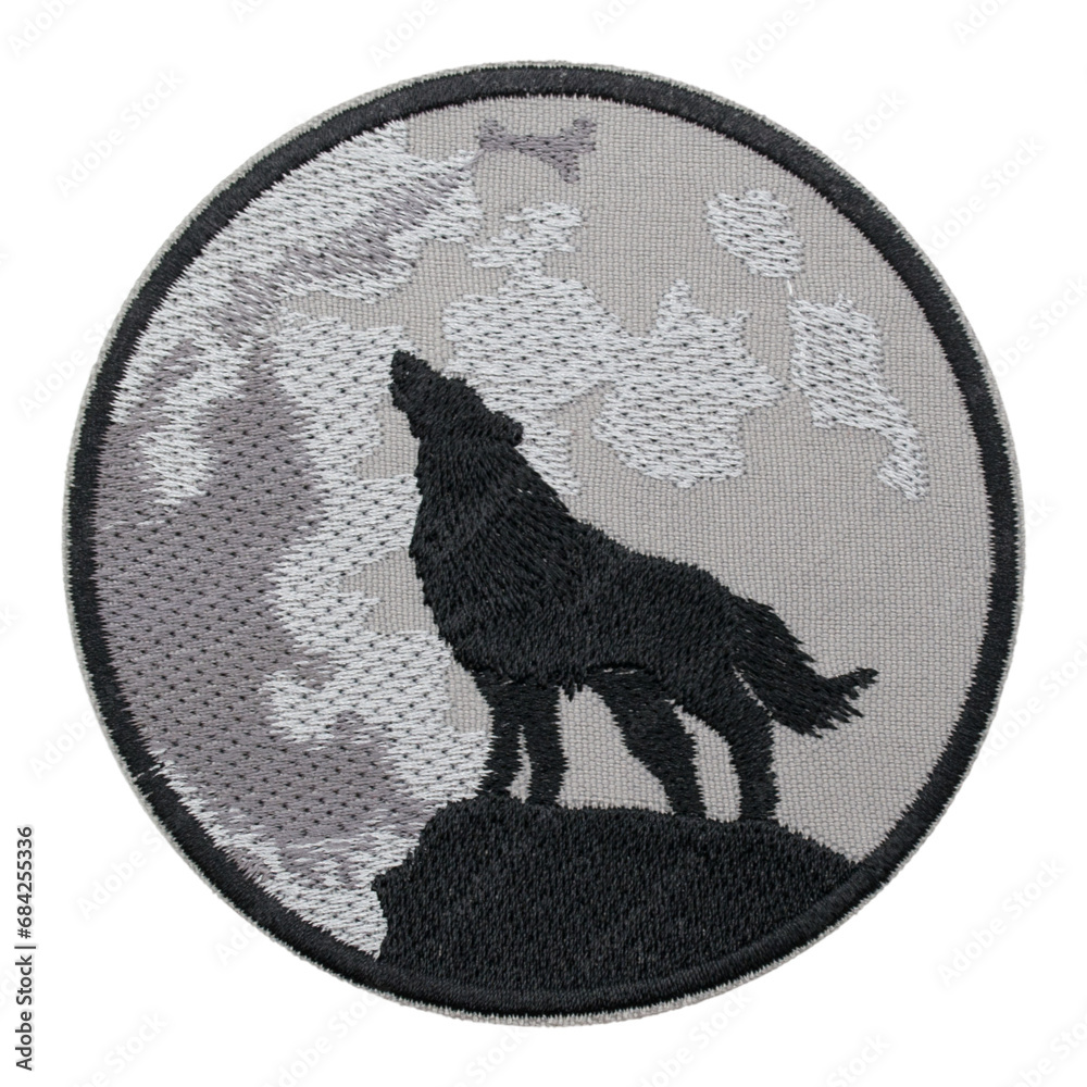 Embroidered patch wolf howling at the moon. Punk Rock, Heavy Metal ...