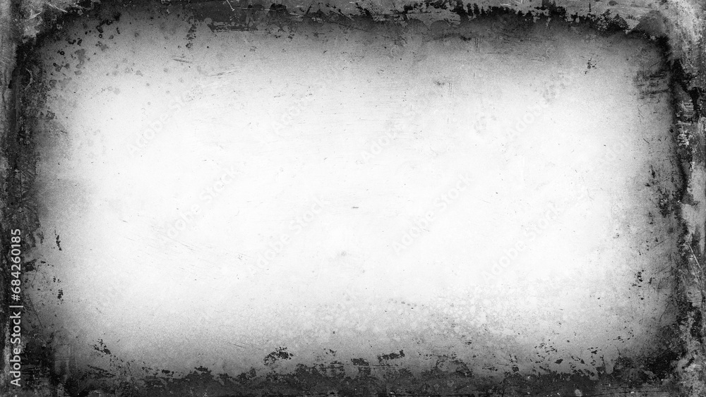 Grimy vignette edge overlay with intense damage marks on transparent ...