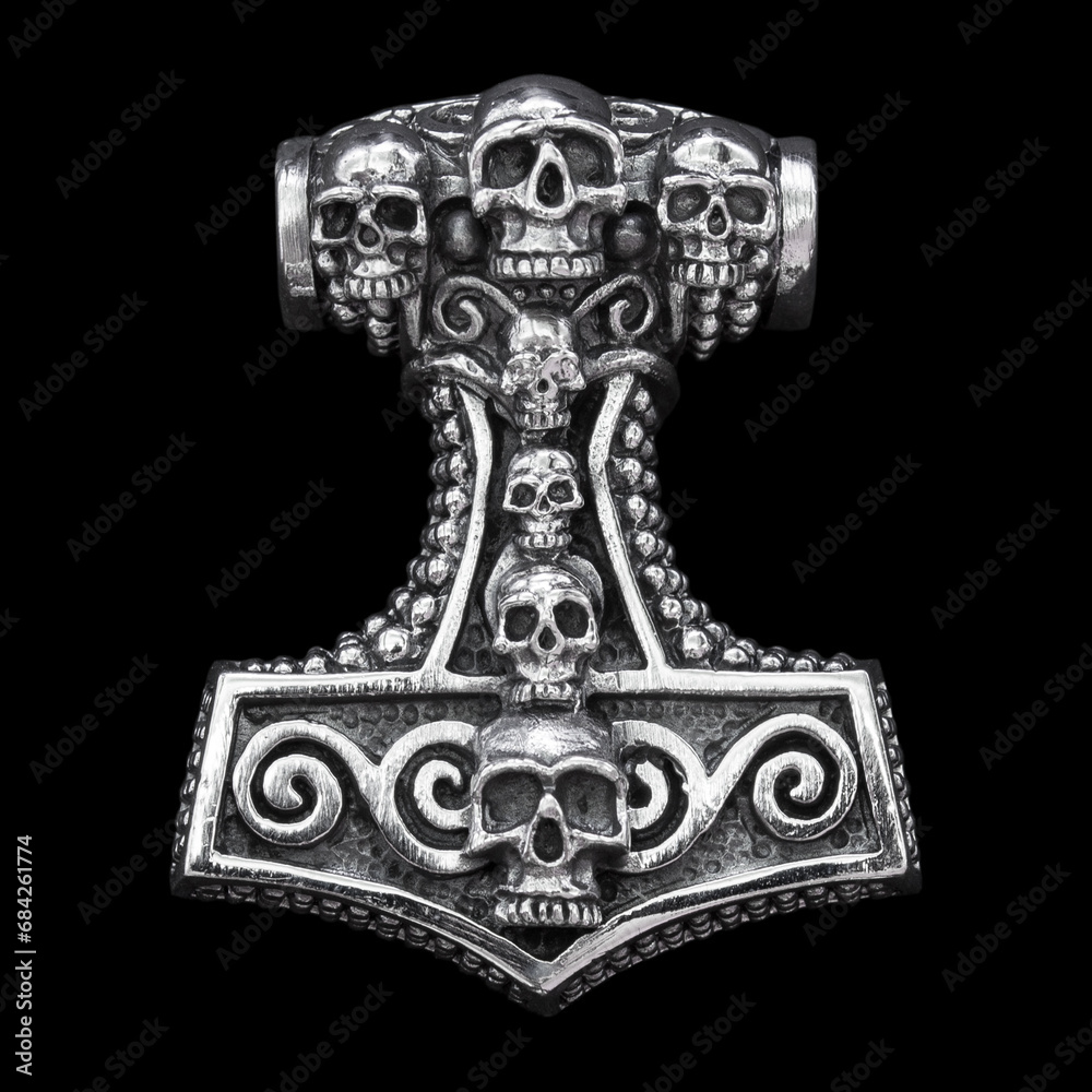 Silver Mjolnir pendant. Peruns ax. Pagan Style. Ancient amulet of ...