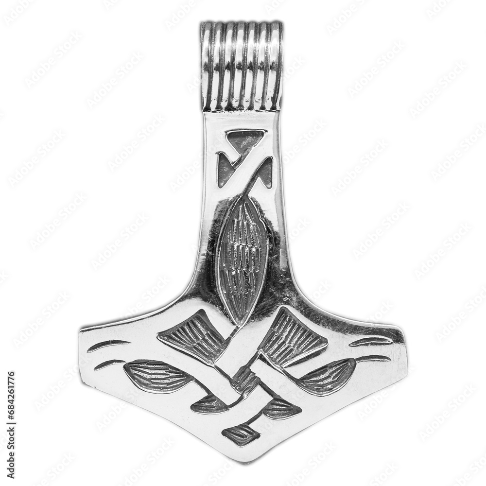Silver Mjolnir pendant. Peruns ax. Pagan Style. Ancient amulet of ...