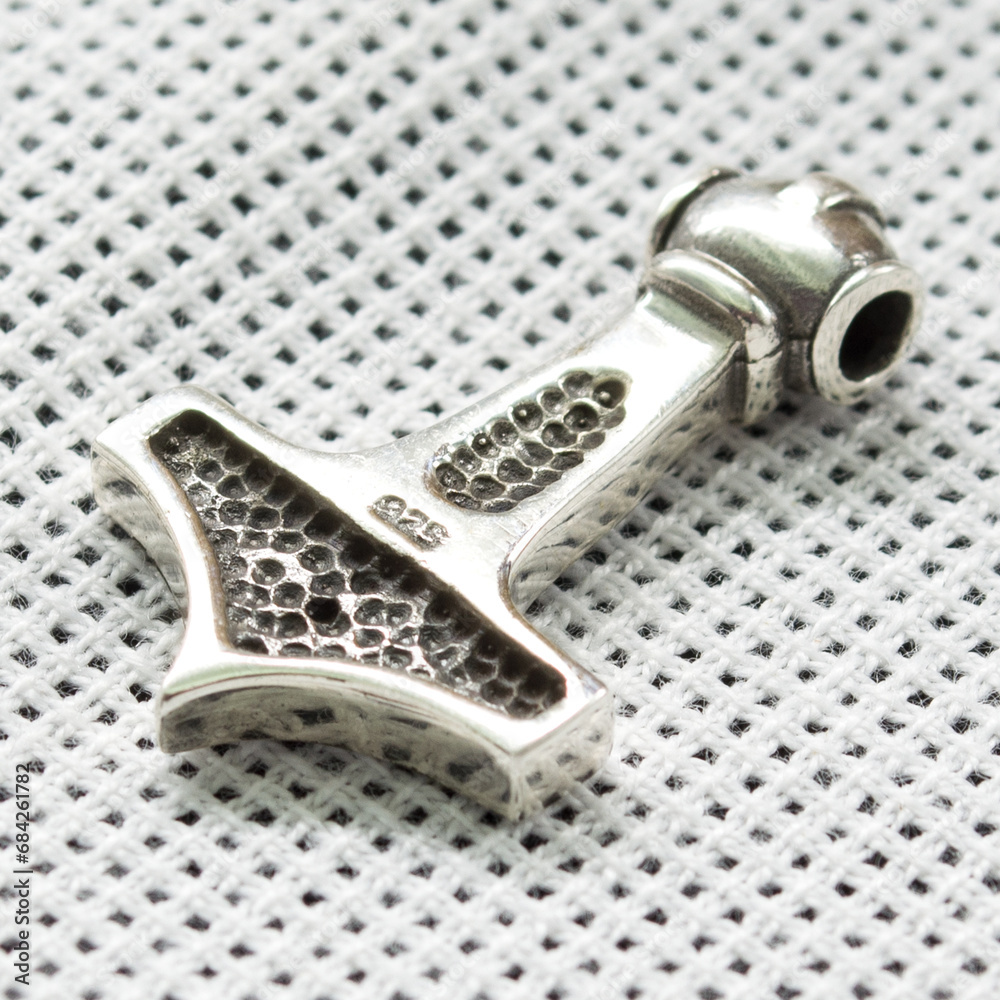 Silver Mjolnir pendant. Peruns ax. Pagan Style. Ancient amulet of ...