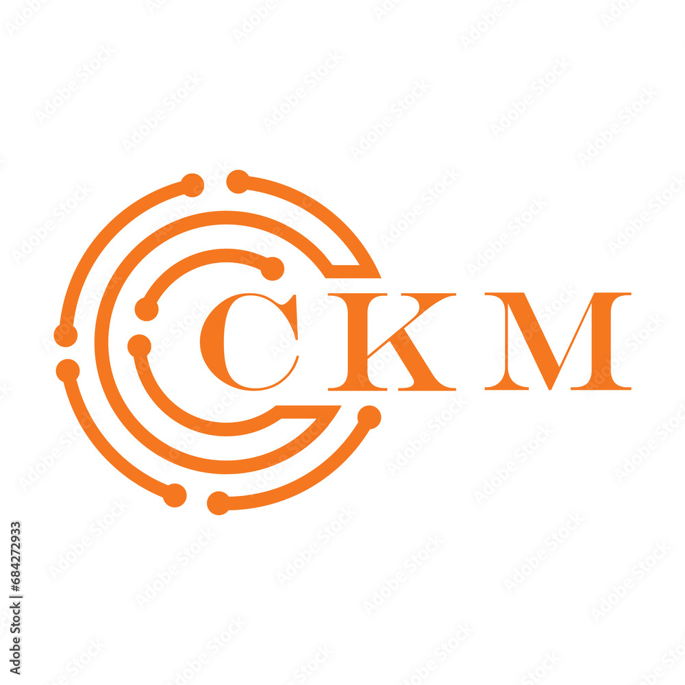 CKM letter design. CKM letter technology logo design on white ...