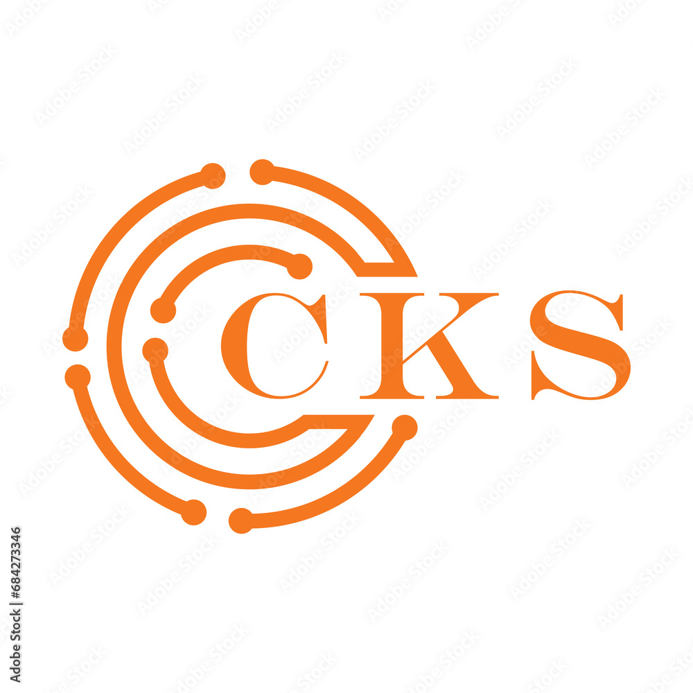 CKS letter design. CKS letter technology logo design on white ...