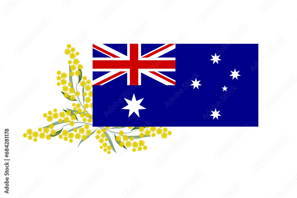 Australia flower yellow golden wattle (Acacia pycnantha Benth ...