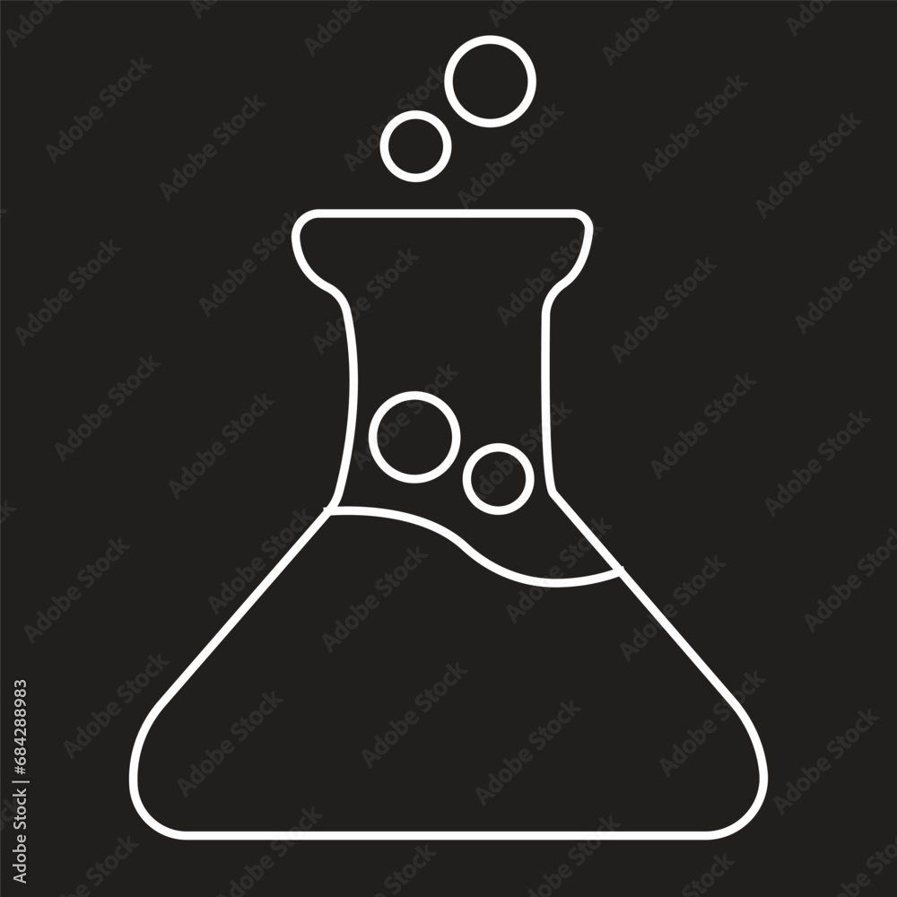 beaker sign. Test tube glowing sign. lab sign, clinical research in ...