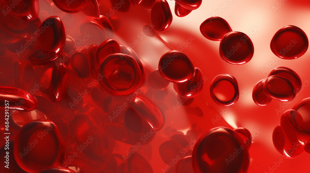 Ruby-hued cells circulating within the human system. An excess of blood ...
