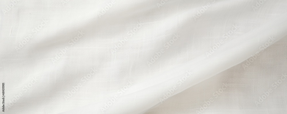 Gathered woven linen fabric structure, tenderly draped surface of beige ...
