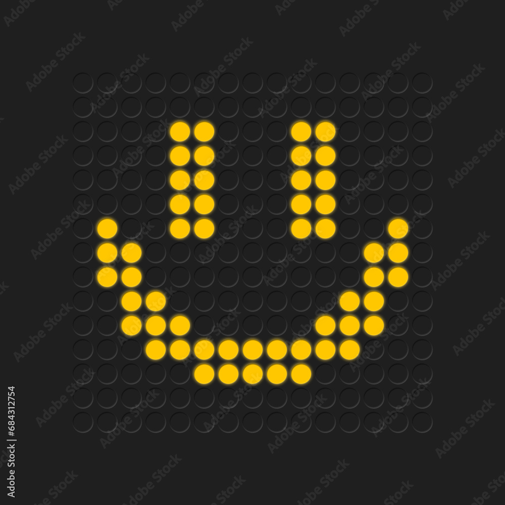 Yellow emoticon or smiling face emoji. Sign or symbol. Street traffic ...