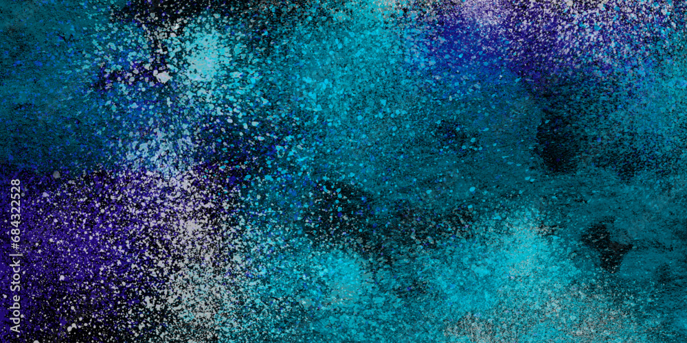 Sky blue Blue splash paint.wall background grain surface,water ink aquarelle painted spray paint ...