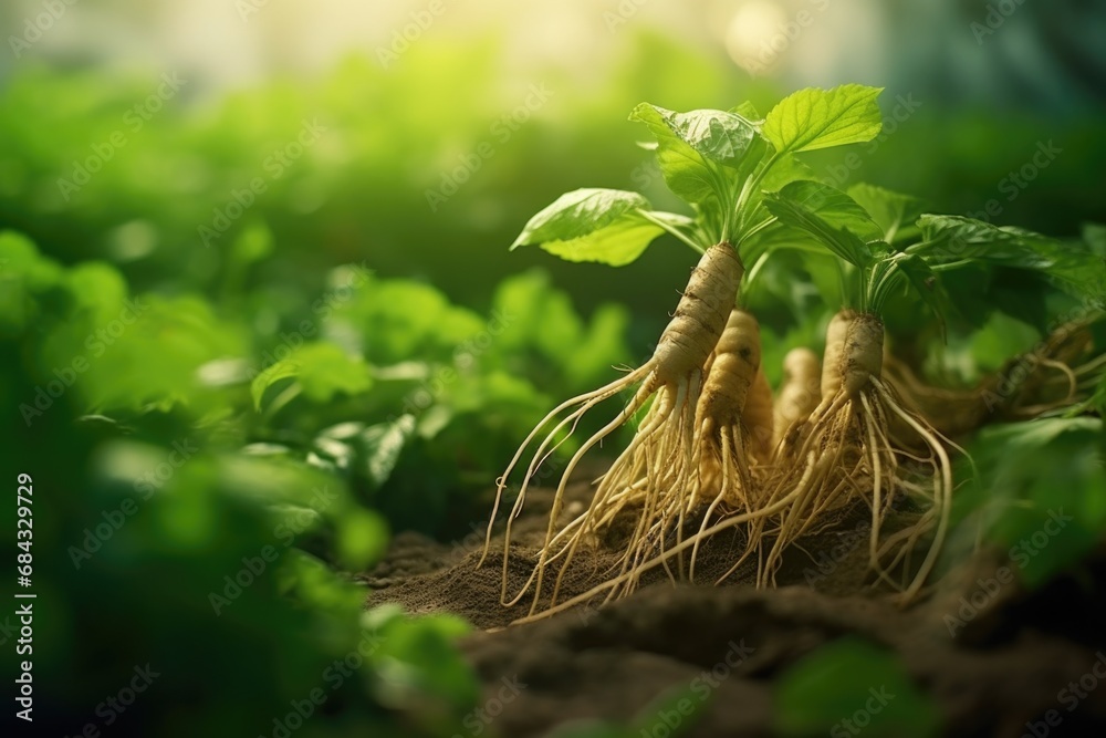 A detailed view of the roots of a plant. This image can be used to ...