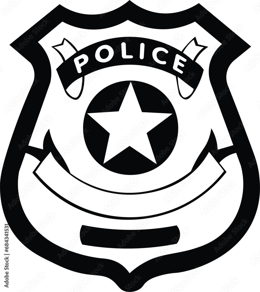 Cartoon Black and White Isolated Illustration Vector Of A Blank Police ...