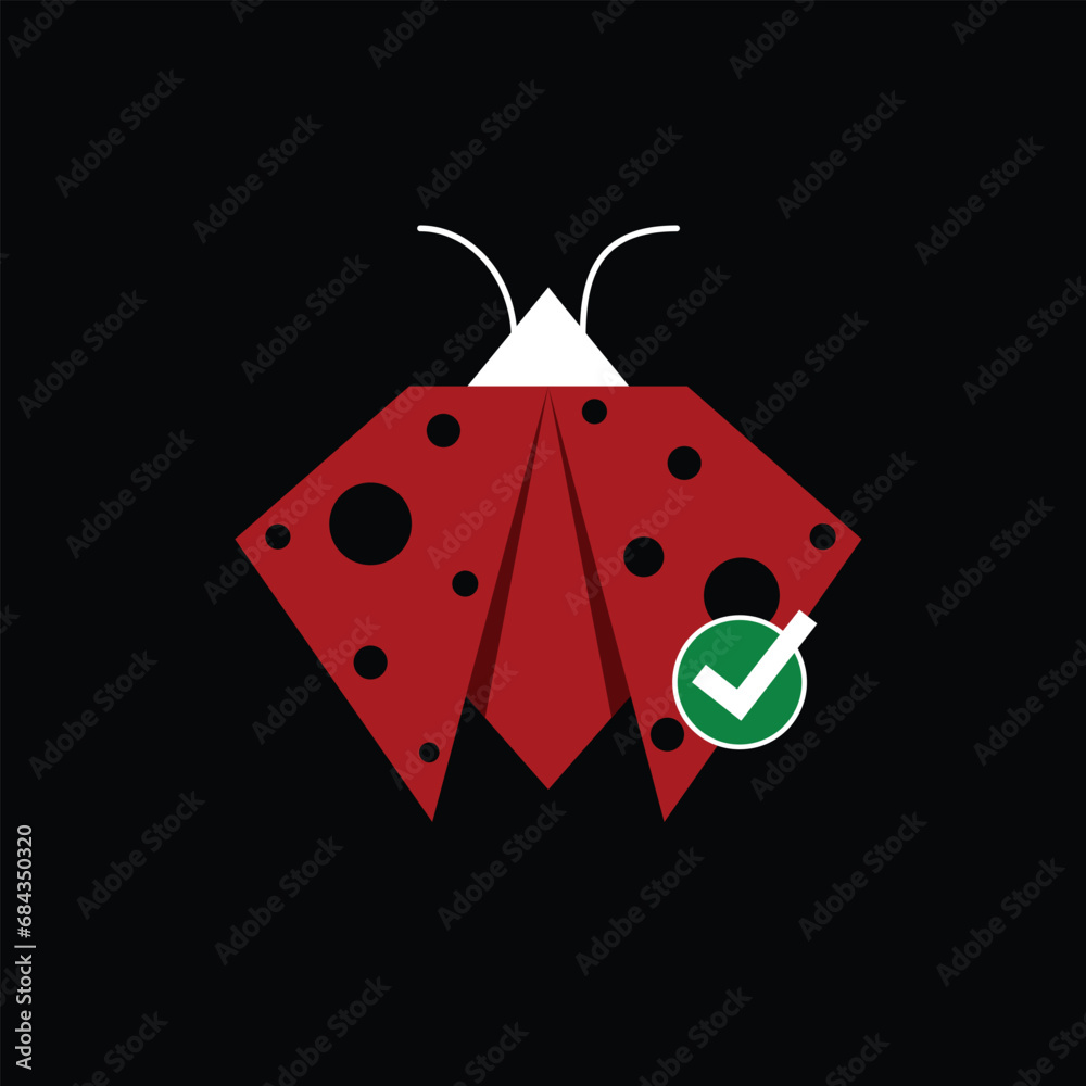 The ladybug logo as a testing bug icon features a dynamic and brightly ...