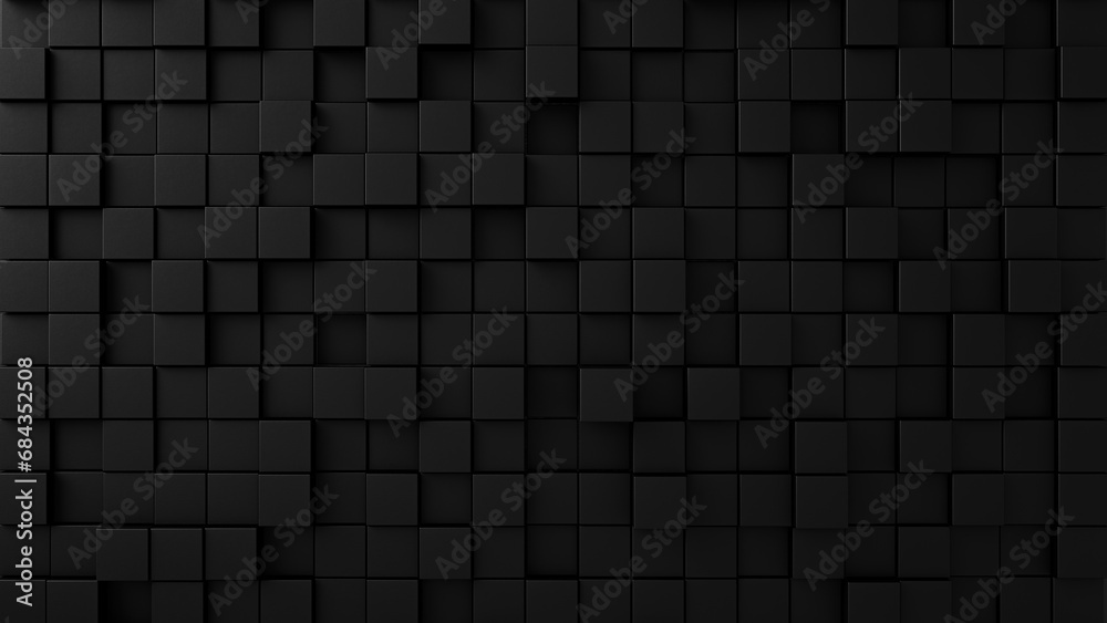 Black abstract background with cubic and block shapes pattern, black ...