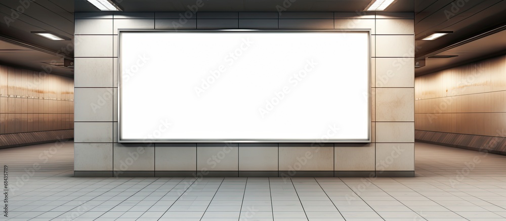Empty advertising billboard with blank copy space, lightbox for ...