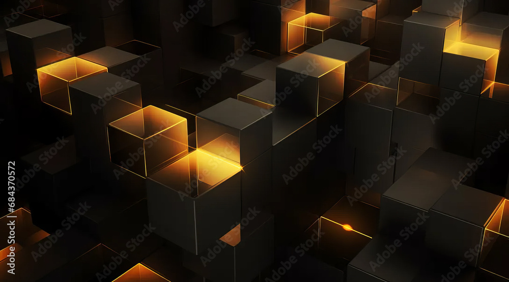 a shiny wallpaper showing a block of dark brown cubes, in the style of ...