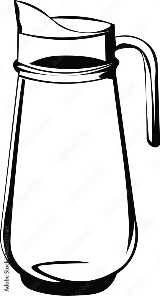 Cartoon Black and White Isolated Illustration Vector Of An Empty Glass ...