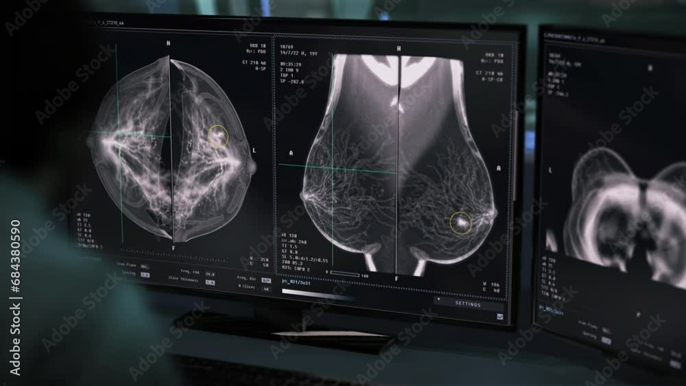 Performing a cancer detection procedure at the hospital. Using ...