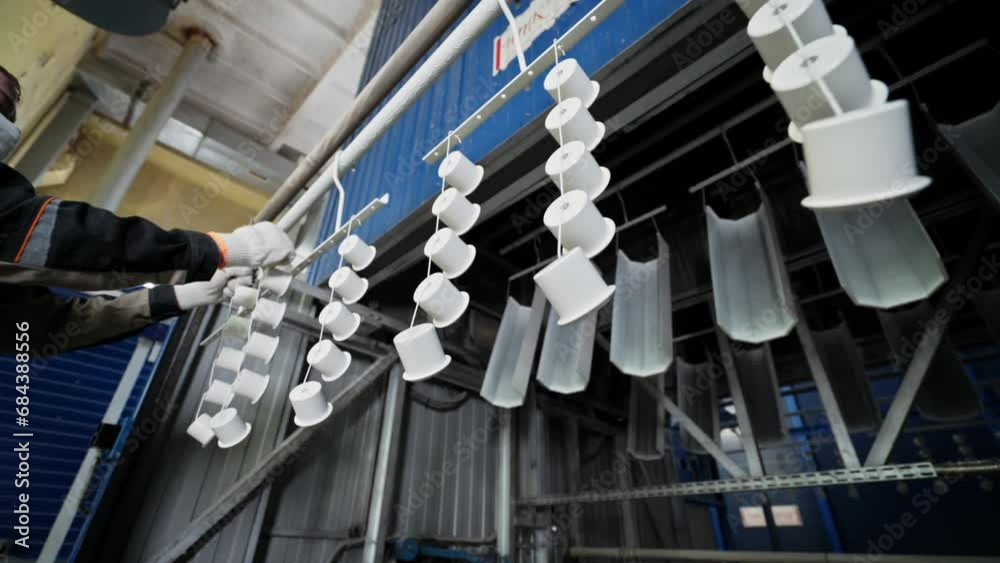 Dry Lamp Caps Taken By Medical Equipment Factory Worker For Next ...