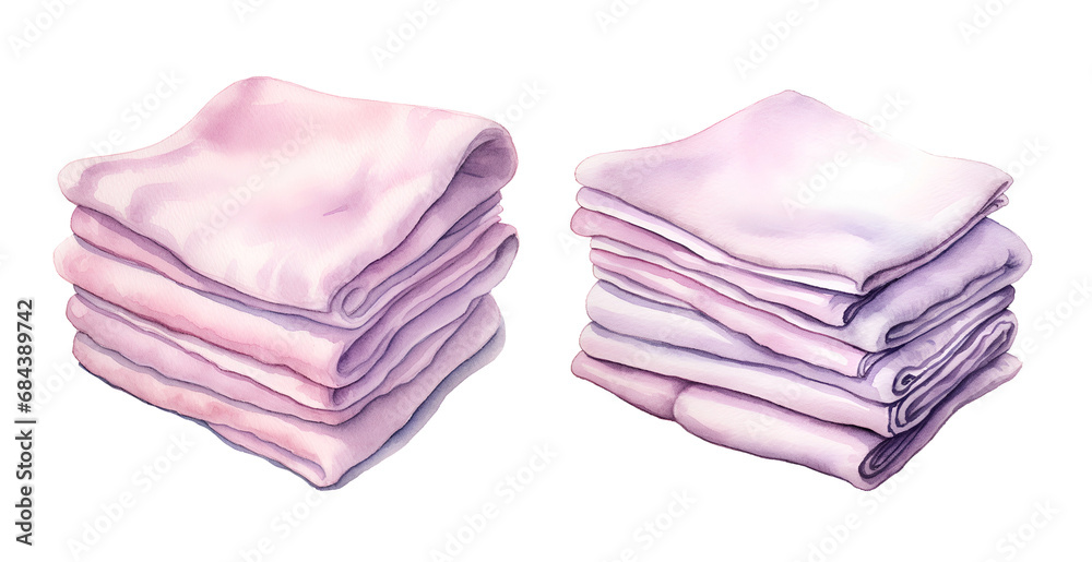 Microfiber Cloth, watercolor clipart illustration with isolated ...