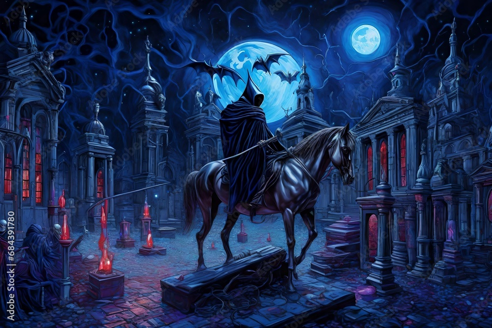 ll glassblowing superrealism urban style one vampire reaper on a horse ...