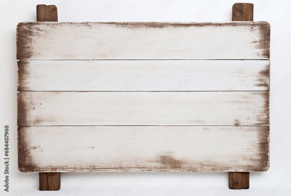 Blank wooden rustic sign, white background, Ai generated Images Stock ...
